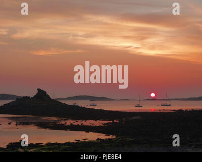 Sunset at Porthloo, St. Mary's, Isles of Scilly, UK Stock Photo - Alamy