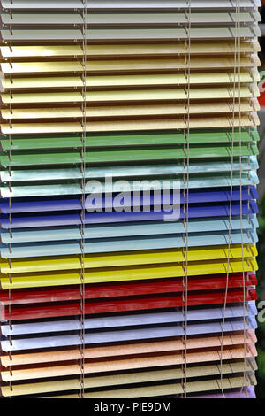 Metallic aluminium blinds in all colors of rainbow Stock Photo - Alamy