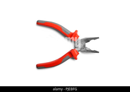 Pliers red and gray color isolated on white Stock Photo - Alamy