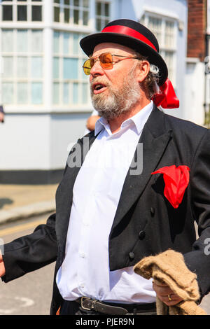 The Thameside Mummers perform a mummer play in the medieval town of ...