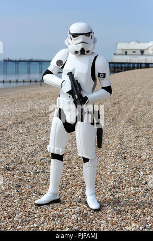 General views of a Stormtrooper pictured on Bognor Regis Beach in West ...