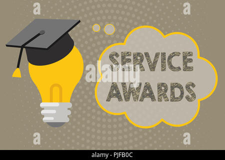 Handwriting text Service Awards. Concept meaning Recognizing an ...