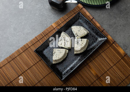 japanese black sesame waffle ice cream with background Stock Photo - Alamy