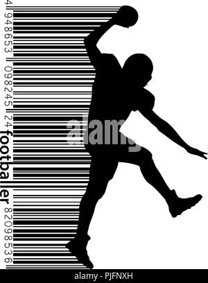 silhouette of a football player and barcode Stock Vector Image & Art ...