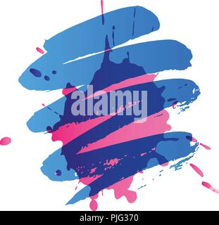 Multi colored ink blots isolated on white background. Overlay effect ...