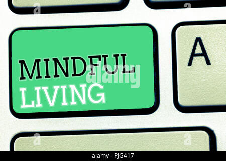 Text sign showing Mindful. Conceptual photo Conscious Aware of ...