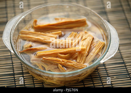 Dried yuba sticks, the soybean product also known as fuju, fuzhu, or ...