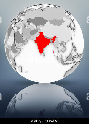 India on simple political globe. 3D illustration Stock Photo - Alamy