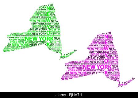 New York simple logo. State map outline - smooth simplified US state ...