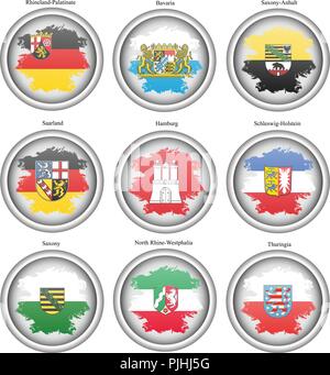 Coat of arms of the states of Germany, All German regions emblem ...