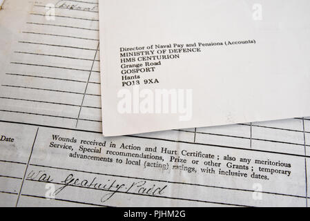 Demobilisation papers. British UK Ministry of Defence MoD document post ...