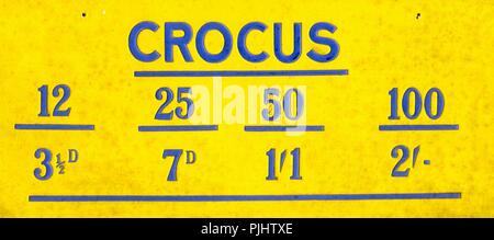 Pre decimal price ticket for shop display Stock Photo - Alamy