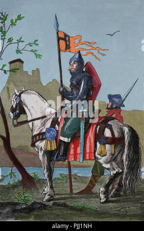 Ottonian dynasty period. 10th-11th centuries. Germany. Cavalryman ...