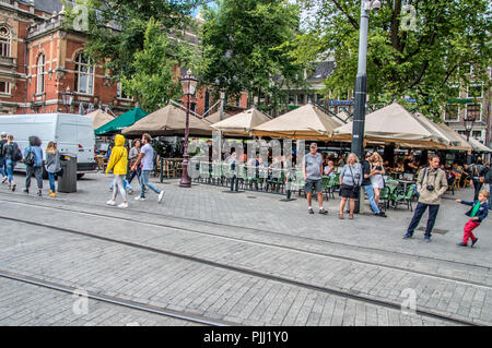 Café terraces of the Leidseplein Square Amsterdam restaurant bar pub ...