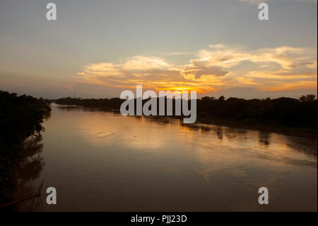 Gopalganj, Bangladesh - August 26, 2015: The Sunset on the Modhumoti ...