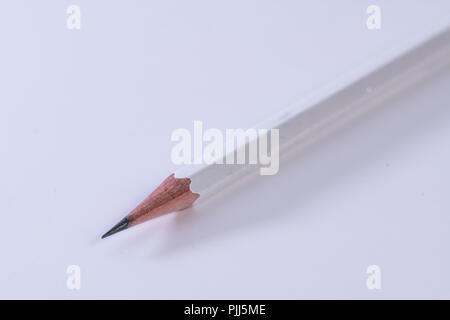 Single isolated white lead graphite pencil with a white background ...