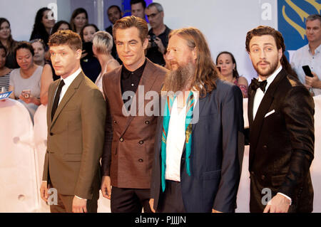 Chris Pine and David Mackenzie attending Jeff Bridges' Hand & Foot ...