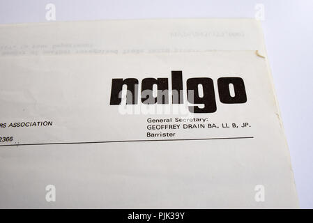 Nalgo union letter head document. National and local government ...