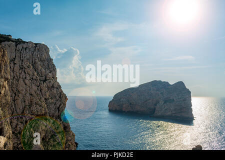 landscape of sardinian coast near foradada island in sunny day of ...