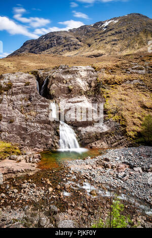Meeting of Three Waters waterfall, Glencoe, Scotland Stock Photo - Alamy