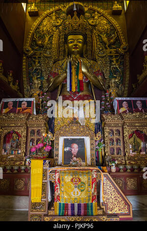 Inside buddhist temple near Boudhanath stupa,Kathmandu, Nepal Stock ...