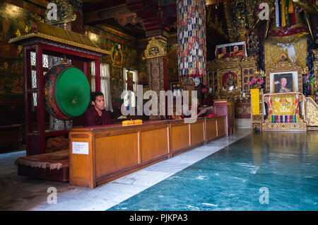 Inside buddhist temple near Boudhanath stupa,Kathmandu, Nepal Stock ...