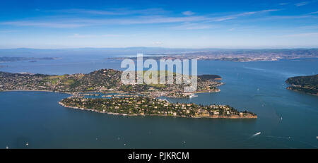 Aerial view, Peninsula Belvedere Tiburon, San Francisco Bay Area ...