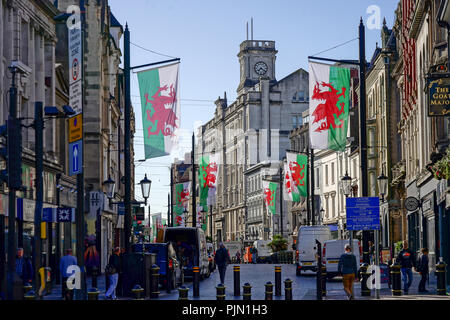 Views of the High Street in Cardiff, Wales in the UK Stock Photo - Alamy