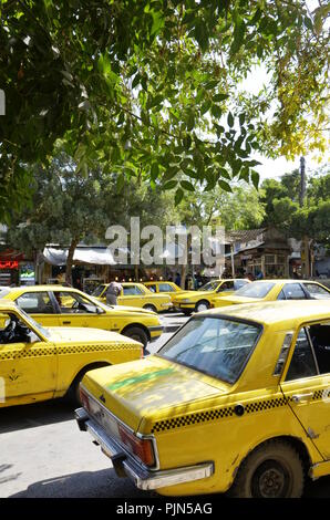 Yellow Taxis in Hamedan, Iran Stock Photo - Alamy