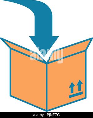 packing box carton with arrow down Stock Vector Image & Art - Alamy