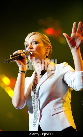 Flemish singer Laura Lynn in concert at the Schlagerfestival in Hasselt ...