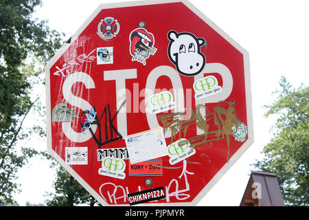 Stop Sign Stickers Stock Photo - Alamy