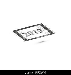 happy new year 2019 with fast speed motion lines and glitch frames set ...