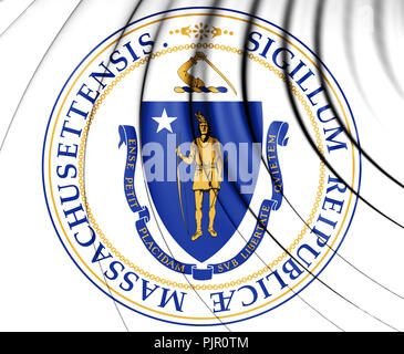 State Seal of the Massachusetts state, USA. 3D Illustration Stock Photo ...
