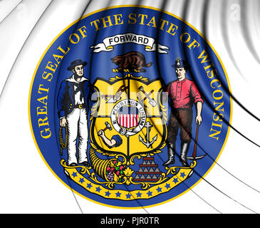 3D State Seal of Wisconsin, USA. 3D Illustration Stock Photo - Alamy