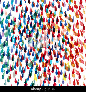 Watercolor seamless pattern with colorfull raindrops. Abstract modern ...