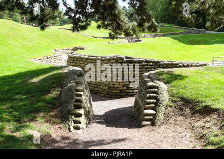Preserved trenches at the Canadian World War One Memorial, Vimy Ridge ...