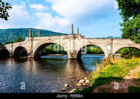 The five arches of the road bridge across the River Exe estuary near ...