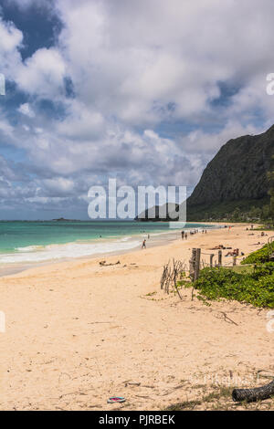 Windward Oahu coastline with Waimanalo, Waimanalo Beach, Bellows Air ...