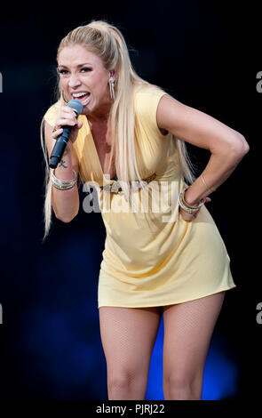 Flemish singer Natalia in concert at the fourth day of the Suikerrock ...