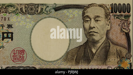Japanese 10000 Yen banknote with Yukichi Fukuzawa and 100 US Dollars ...