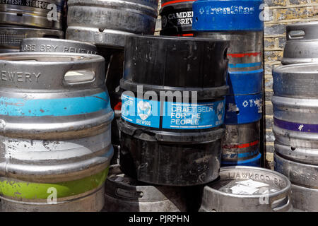 Aluminium beer casks Stock Photo - Alamy