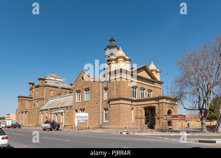KROONSTAD. SOUTH AFRICA, JULY 30, 2018: A street scene, with the Musjid ...