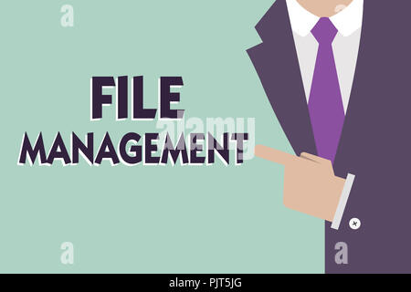 Text sign showing File Management. Concept meaning computer program that provides user interface ...