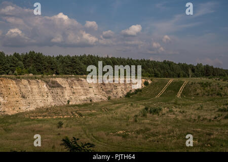 landscape with old and closed quarry of flintstone Stock Photo - Alamy