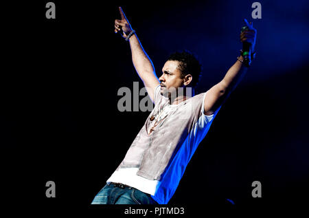 Jamaican-American reggae singer Shaggy at the Suikerrock festival in ...