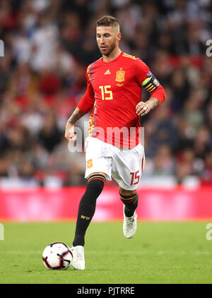 Spain's Sergio Ramos during UEFA EURO 2012 group C soccer match Spain ...