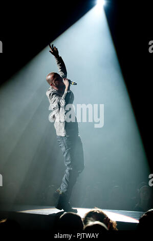 Flemish singer Stan Van Samang in concert at the Lotto Arena, Antwerp ...