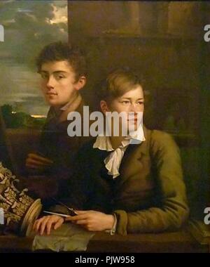 Selbstbildnis mit Johann Peter Weyer by German painter Carl Begas der ...