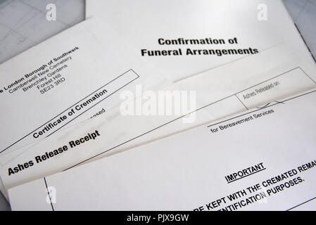 Death certificate. Papers. Paperwork. Documents. The High Court of ...